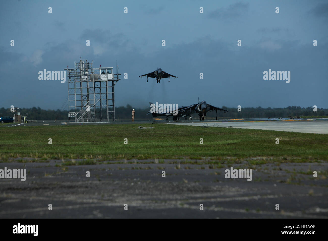 An AV-8B Harrier Pilot with Marine Attack Squadron 223 conducts a ...
