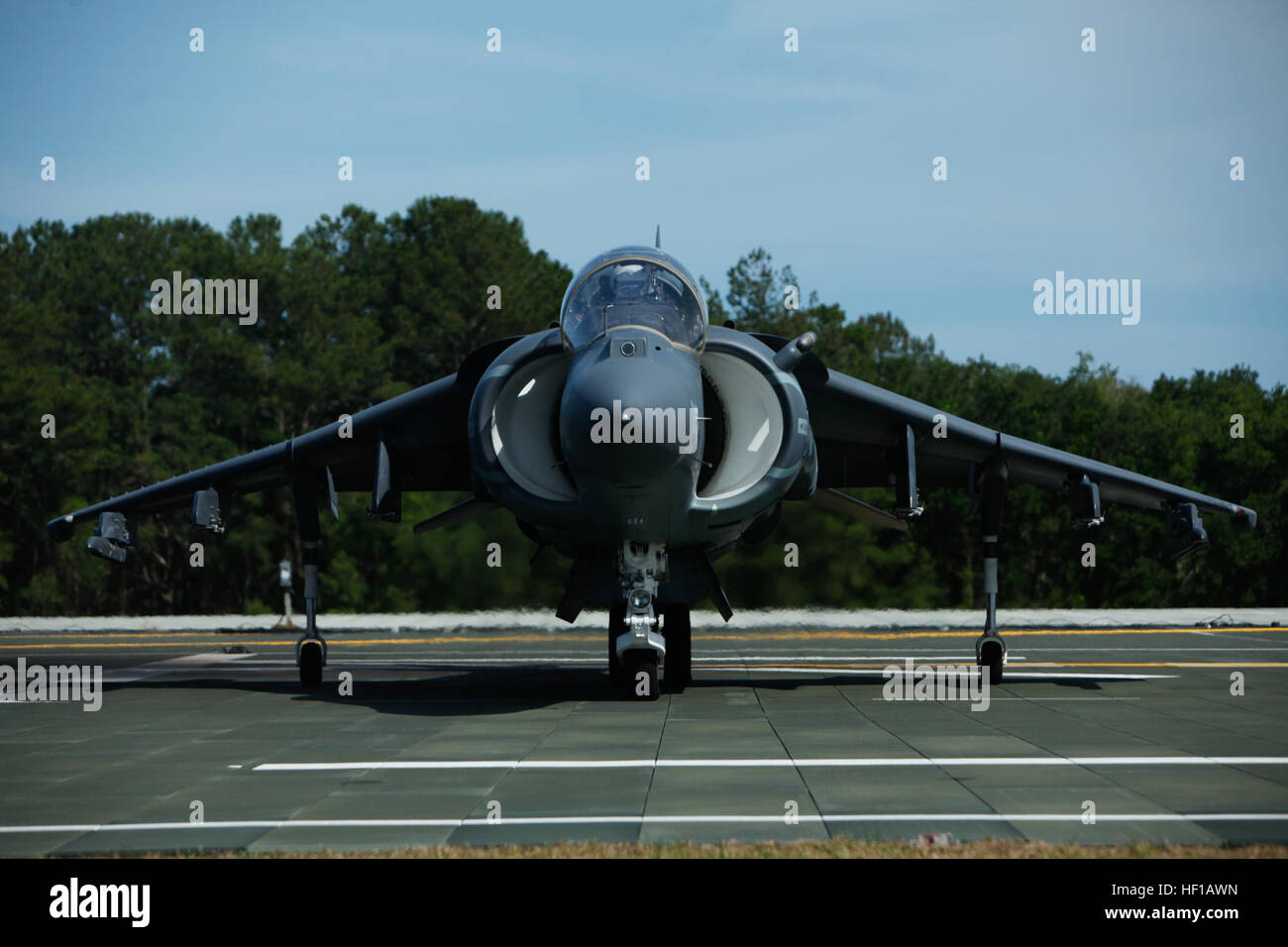 An AV-8B Harrier Pilot with Marine Attack Squadron 223 conducts a ...