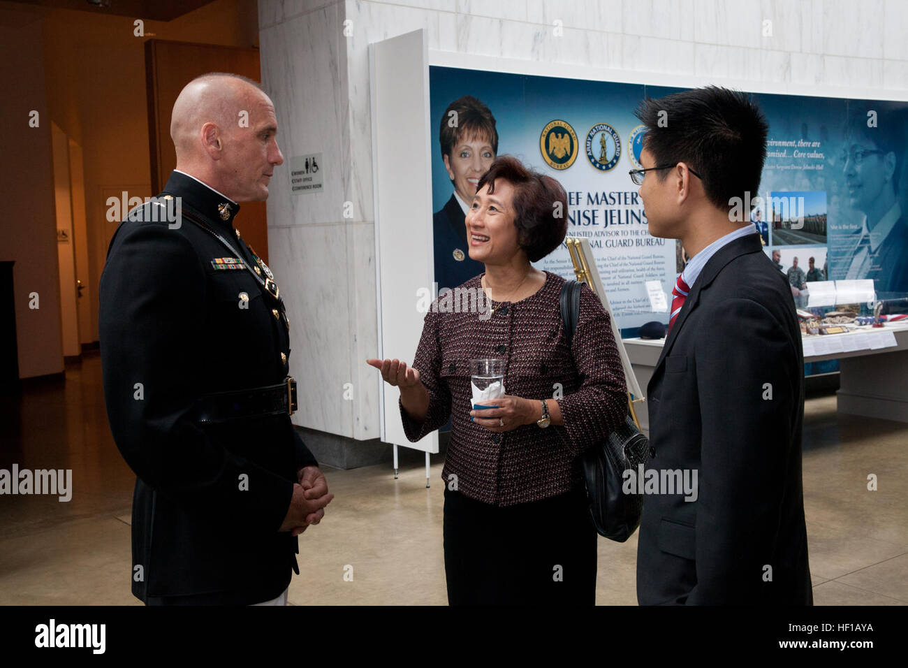 U.S. Marine Corps Brig. Gen. Richard L. Simcock II, left, the deputy ...