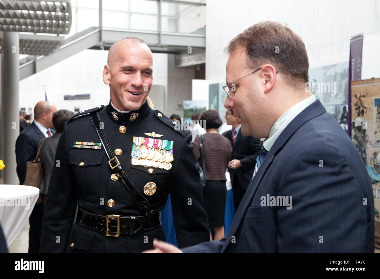 U.S. Marine Corps Brig. Gen. Richard L. Simcock II, left, the deputy ...