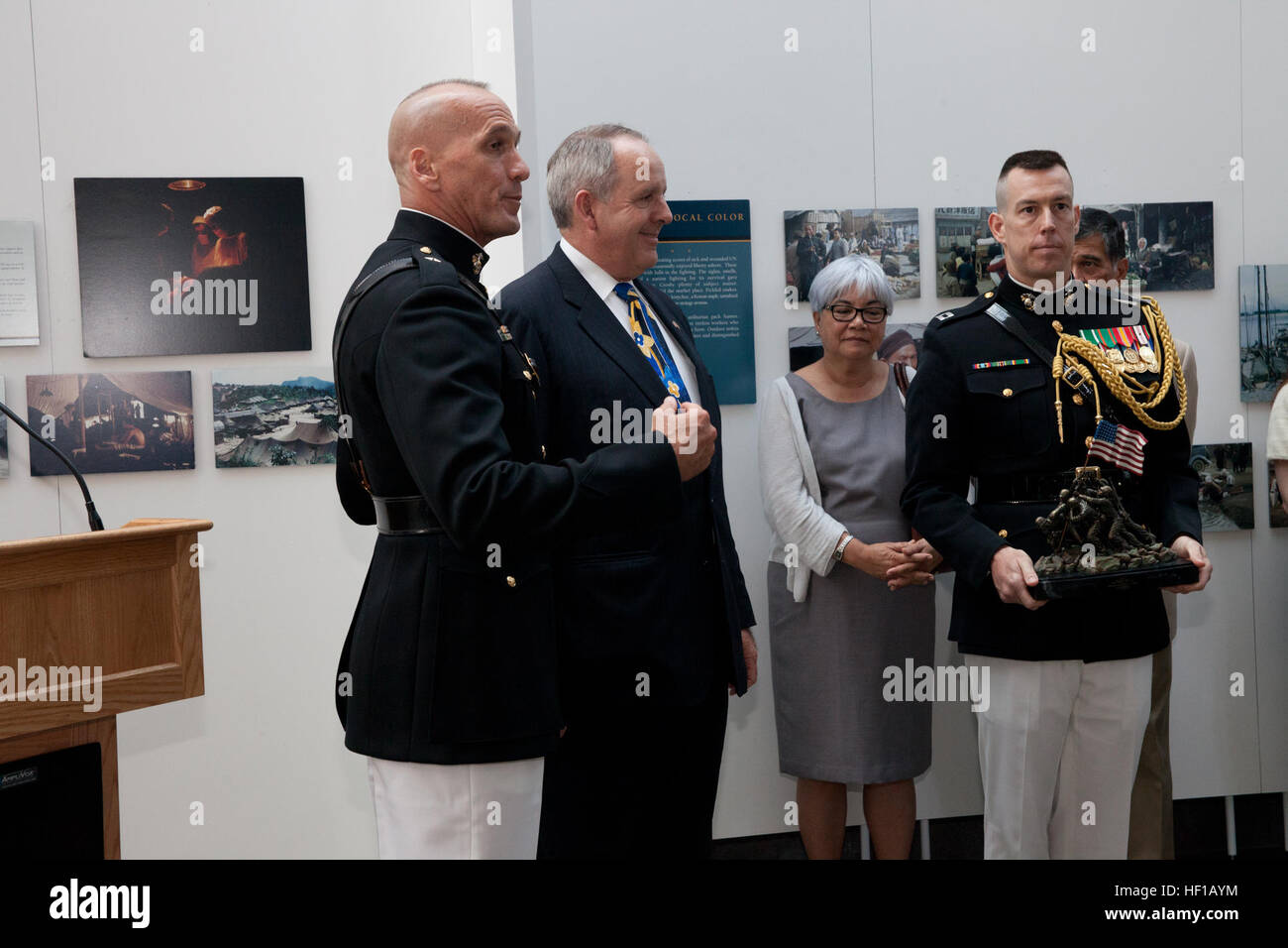 U.S. Marine Corps Brig. Gen. Richard L. Simcock II, left, the deputy ...