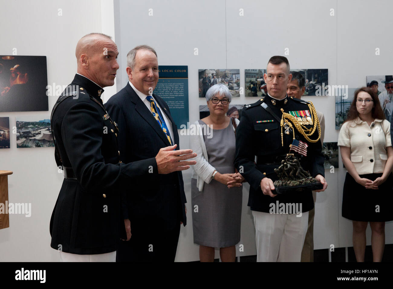 U.S. Marine Corps Brig. Gen. Richard L. Simcock II, left, the deputy ...