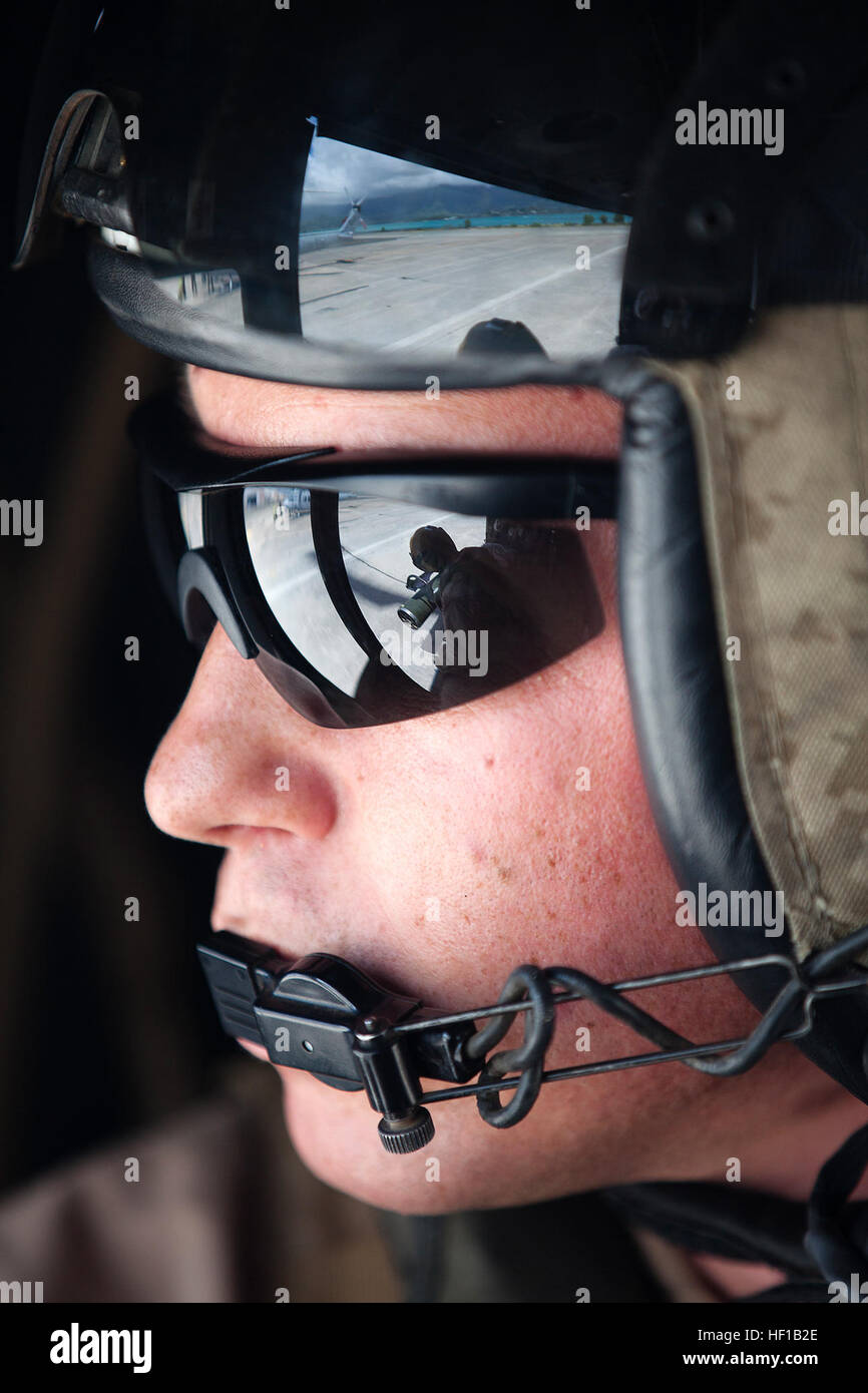 Staff Sgt. Benjamin Spitz, a UH-1Y Huey helicopter crew chief with ...