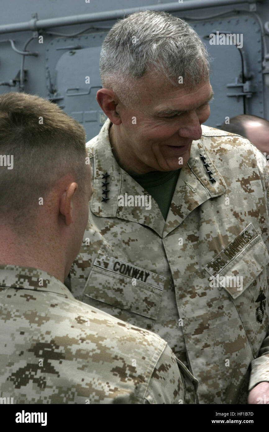 Gen. James T. Conway, Commandant of the Marine Corps, and Sgt. Maj ...