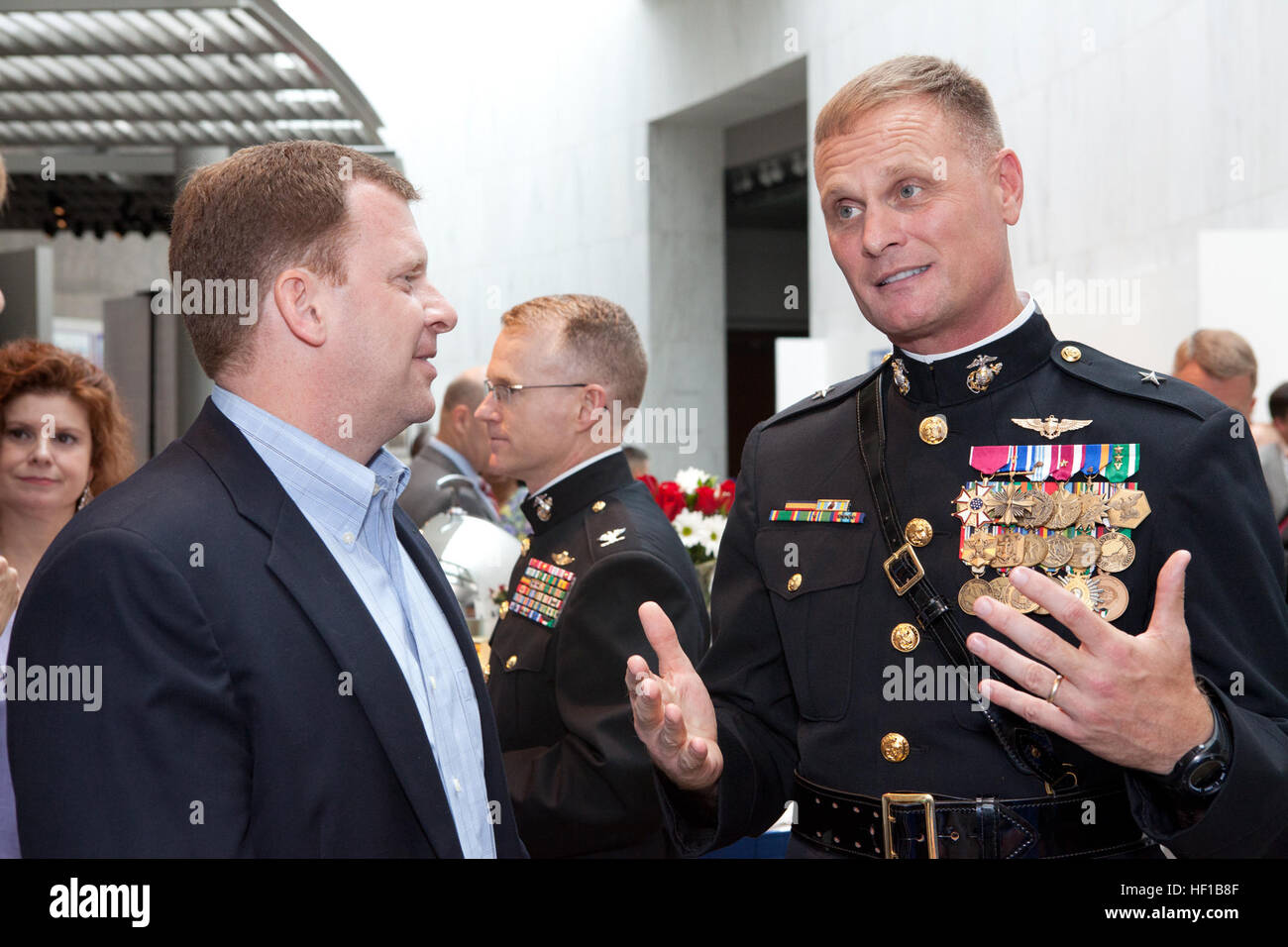 U.S. Marine Corps Brig. Gen. Steven R. Rudder, right, the legislative ...