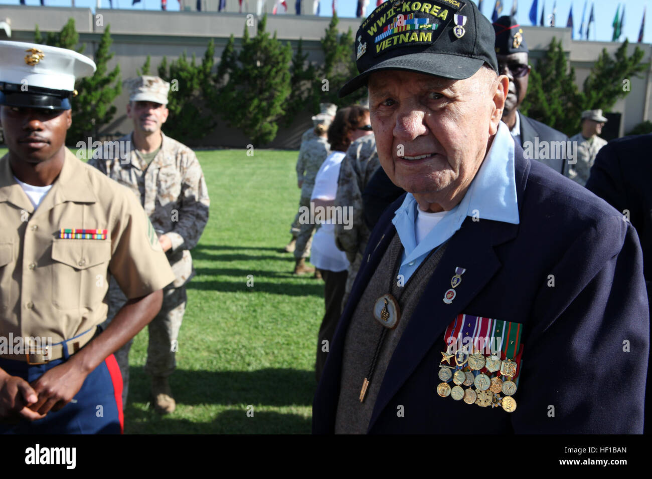 Retired U.S. Marine Corps Sgt. Maj. Michael “Iron Mike” Mervosh attends ...