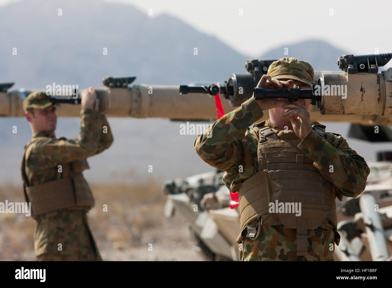 Australian Army soldiers with 1st Armored Regiment conduct a battle ...