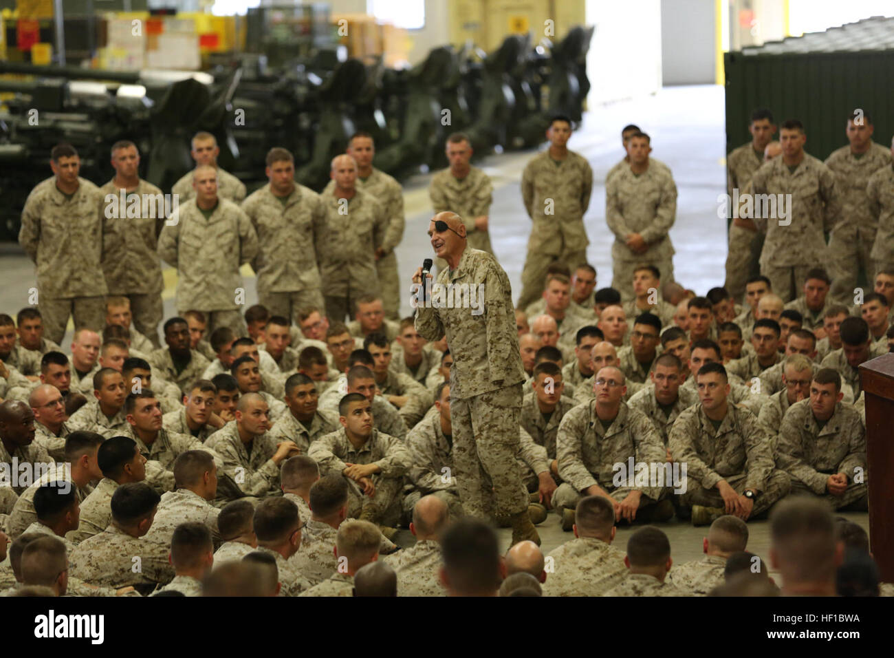 First Lt. Patrick "Clebe" McClary speaks to service members from 2nd ...