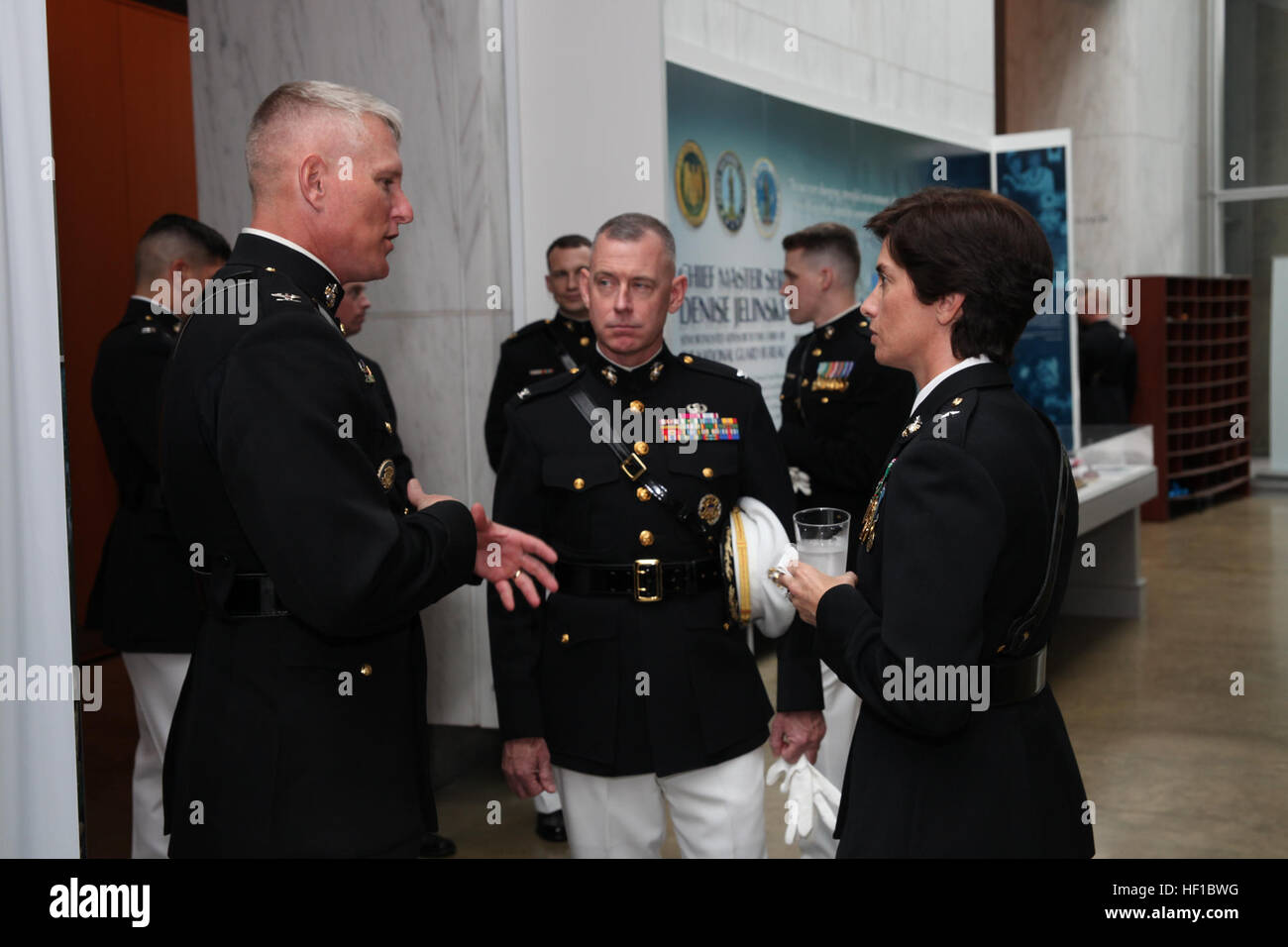 U.S. Marine Corps Brig. Gen. Marcela Monahan, right, the director of ...