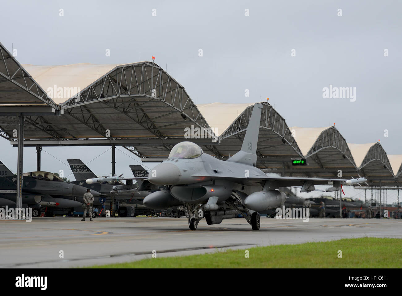 A U.S. Air Force fighter pilot with the 157th Fighter Squadron, South ...