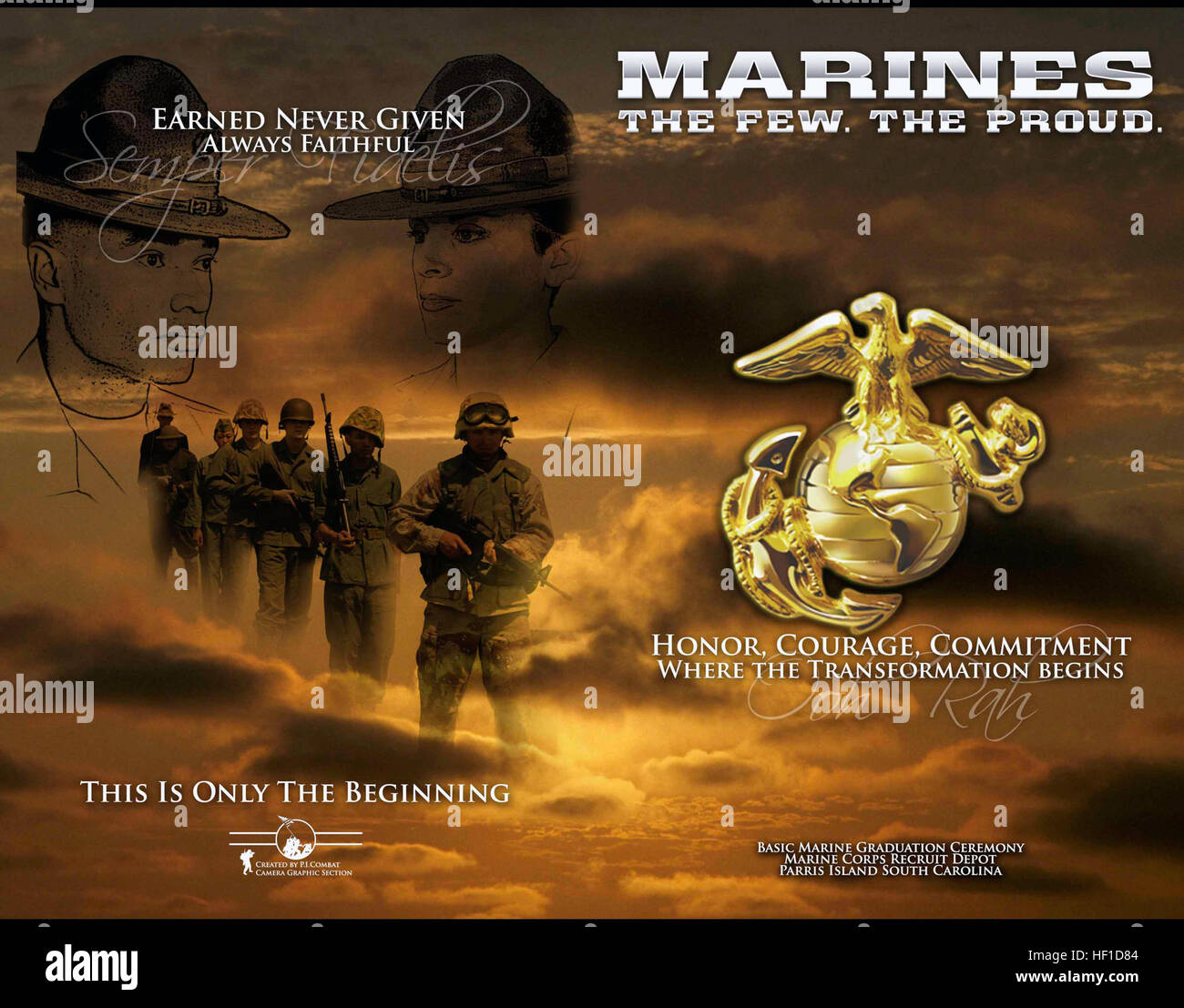 Graduation program cover mcrd parris island hi-res stock photography ...