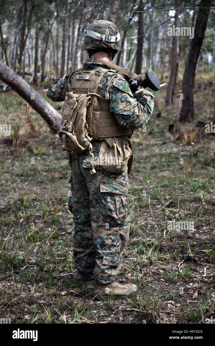 U.S. Marine Corps Lance Cpl. Matthew Bradly an Infantry Automatic ...