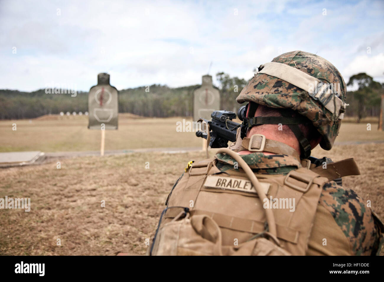 U.S. Marine Lance Cpl. Richard Burg an Infantry Automatic Rifleman (IAR ...