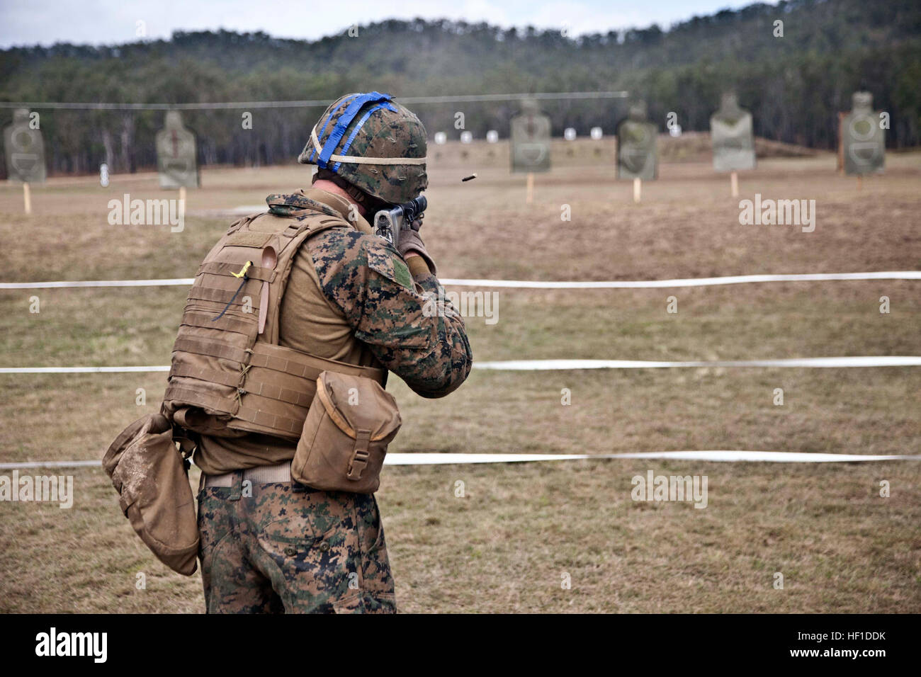 U.S. Marine Lance Cpl. Richard Burg an Infantry Automatic Rifleman (IAR ...