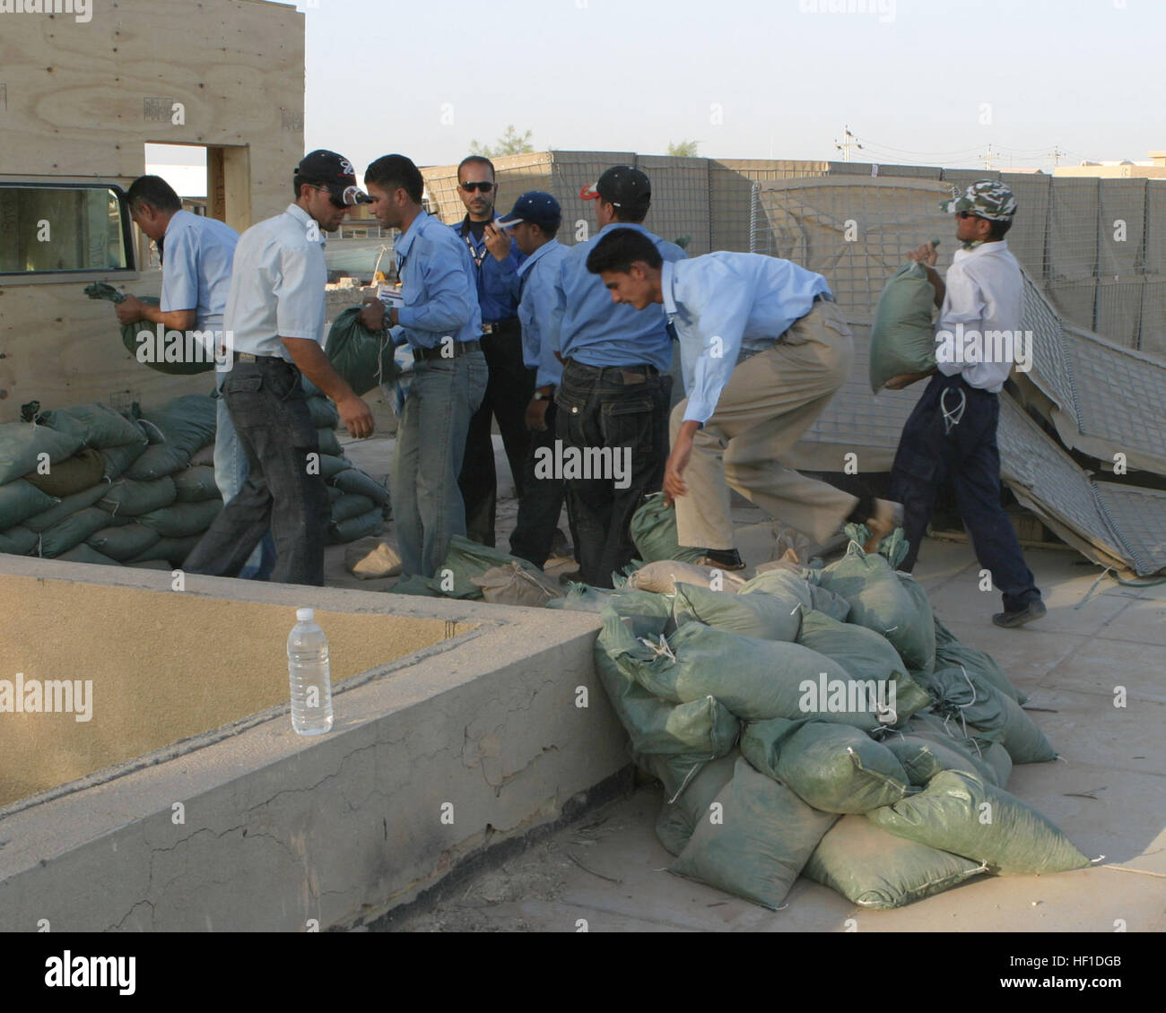 14 July 2007, Iraqi Police fortify a crow's nest at the South Ramadi ...