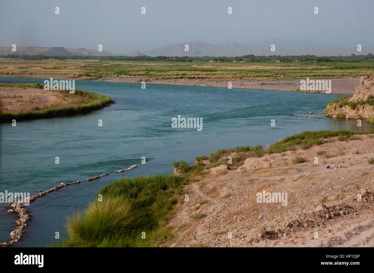 A portion of the Helmand River bends near Forward Operating Base Kajaki ...