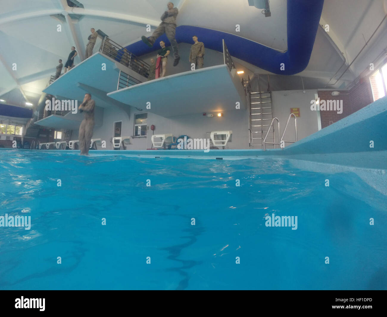 U.S. Marines participate in swim qualification in the area 5 swimming ...