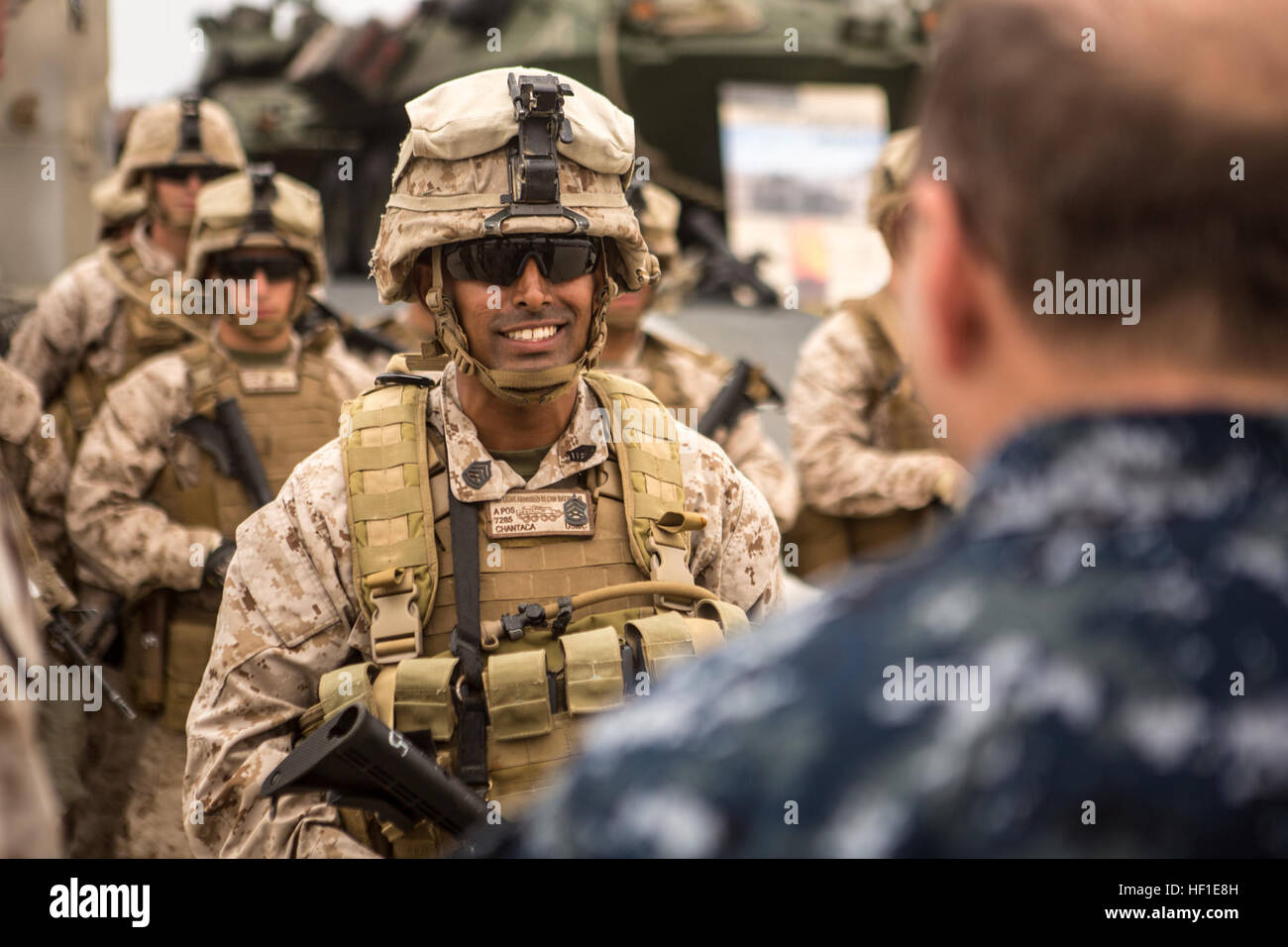 U.S. Marine Corps Gunnery Sgt. Juan L. Chantaca, with A Co., 1st Light ...