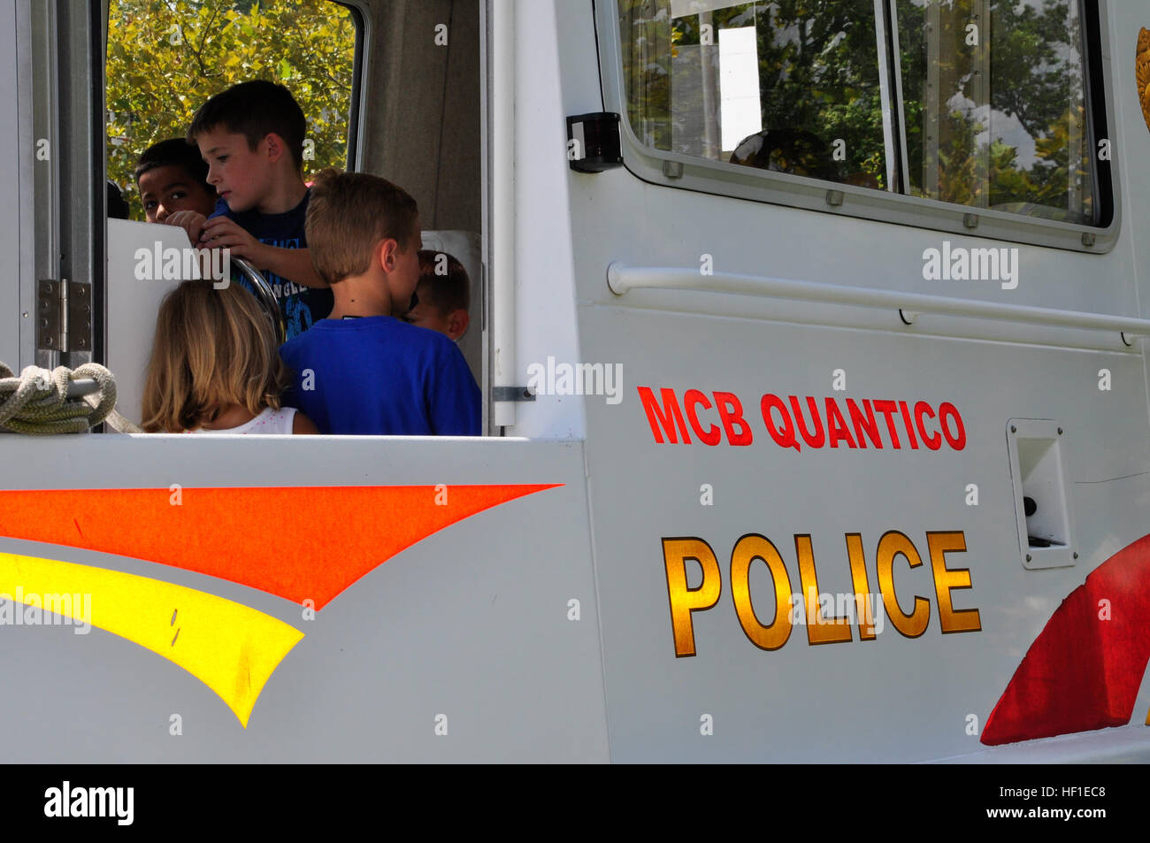 MARINE CORPS BASE QUANTICO, Va. -- Children check out the Marine Corps ...