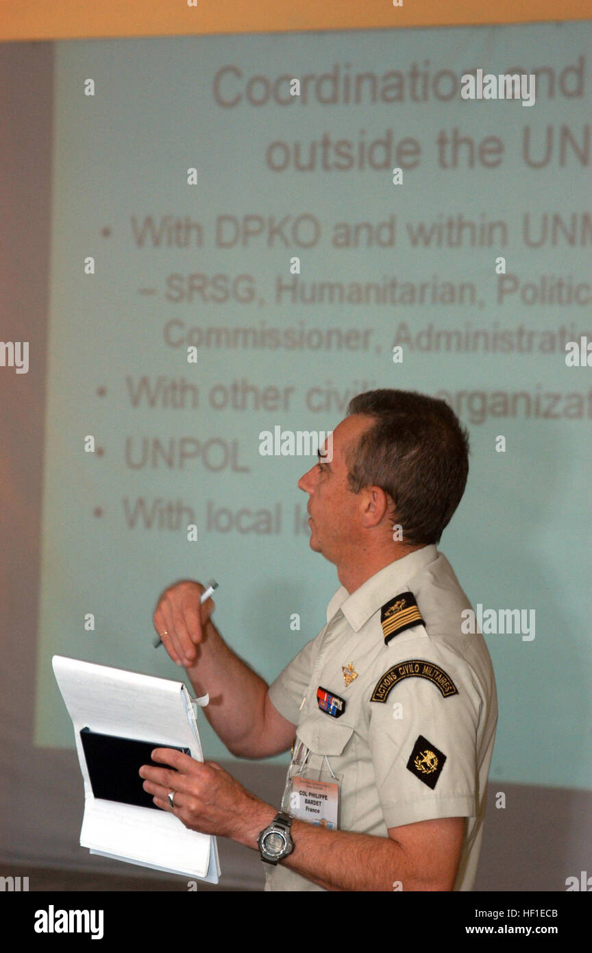 ULAANBAATAR, Mongolia - French Col. Philippe Bardet briefs a portion of ...