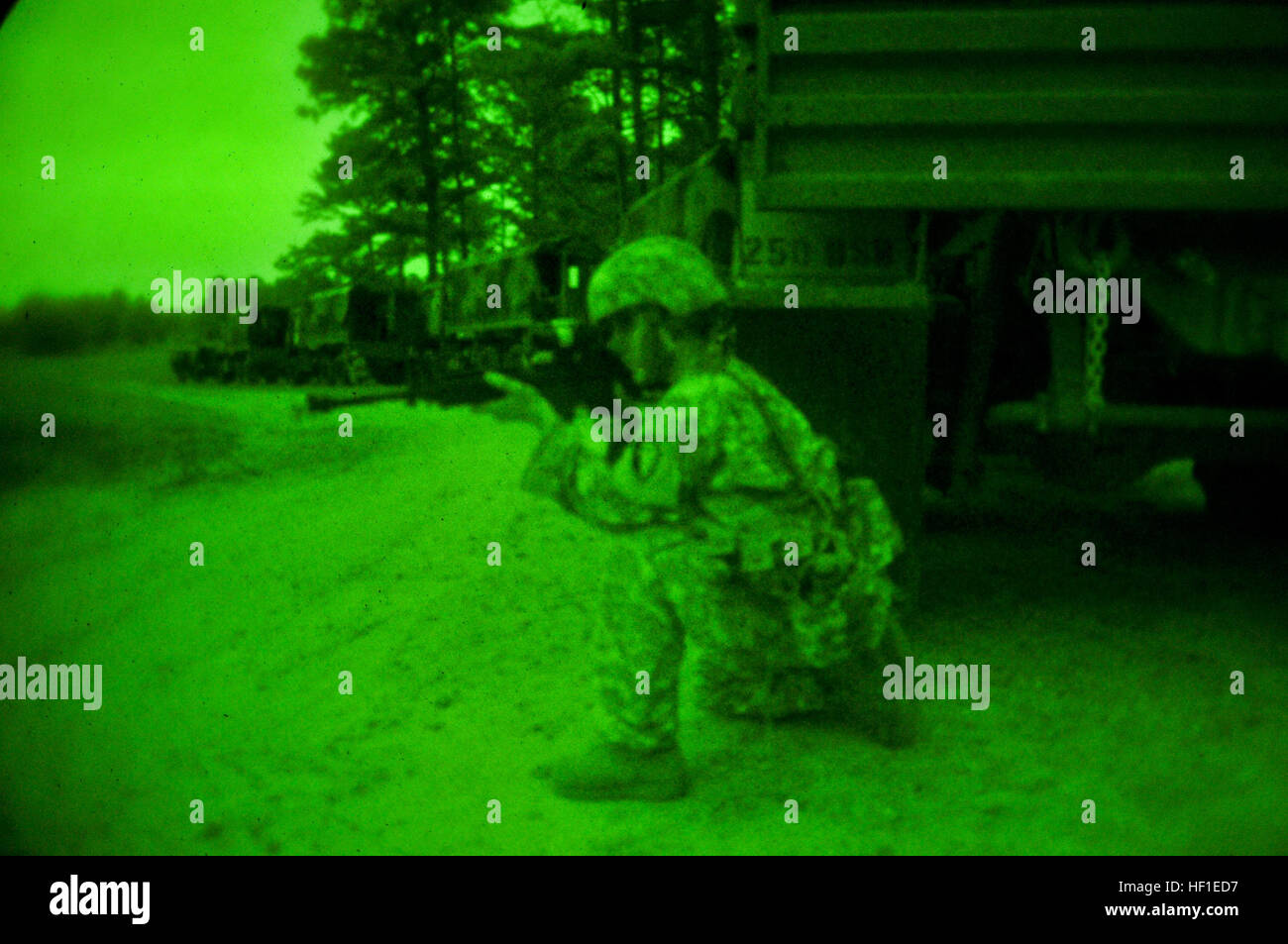 U.S. Army Spc. Nancy Reid performs security with Delta Company, 250th ...