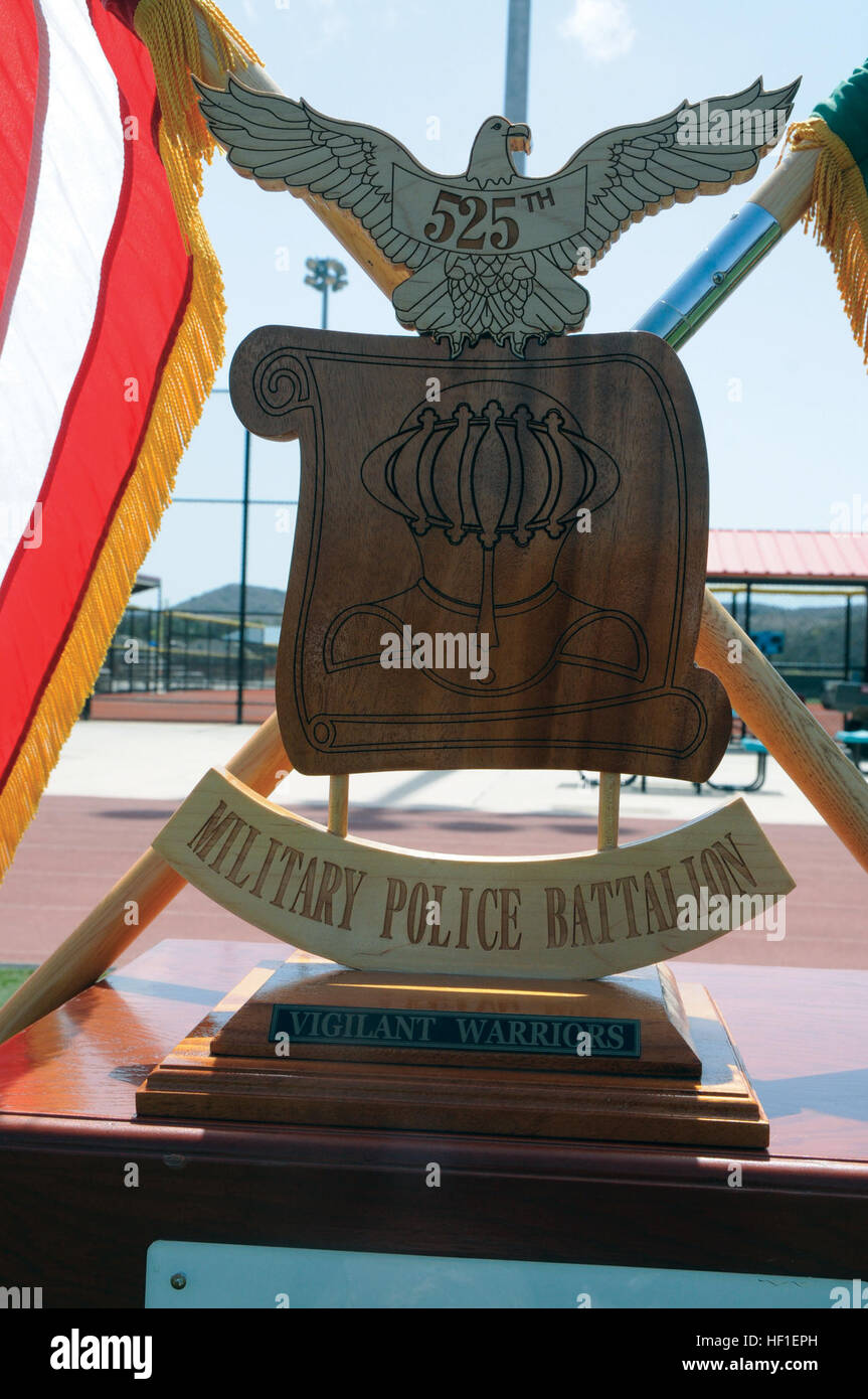 The trophy for the 525th Military Police Battalion awaits to be ...