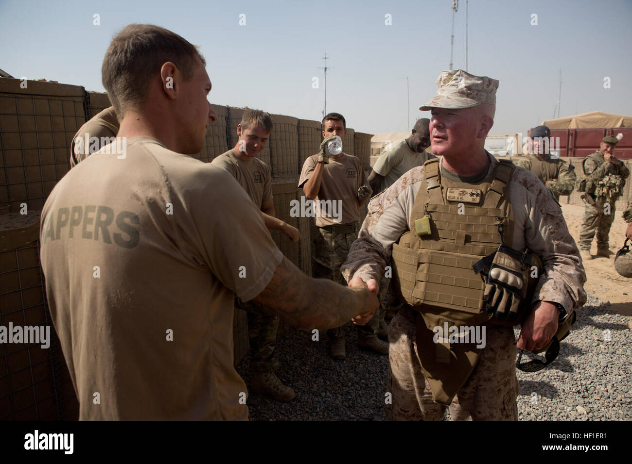 U.S. Marine Corps Maj. Gen. Walter L. Miller Jr., right, commanding ...