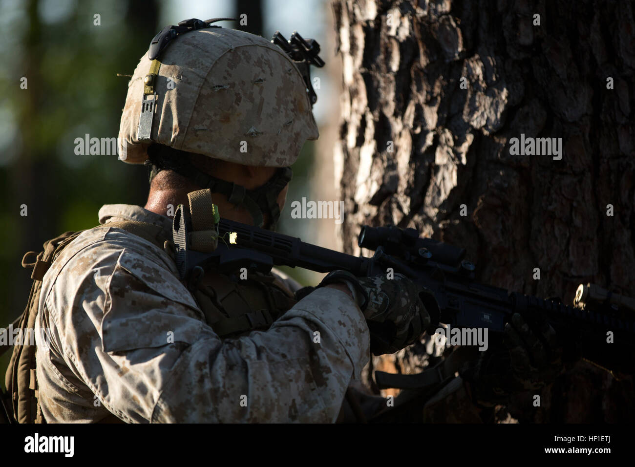 U.S. Marine Staff Sergeant Levi Canty, a student attending the Infantry ...