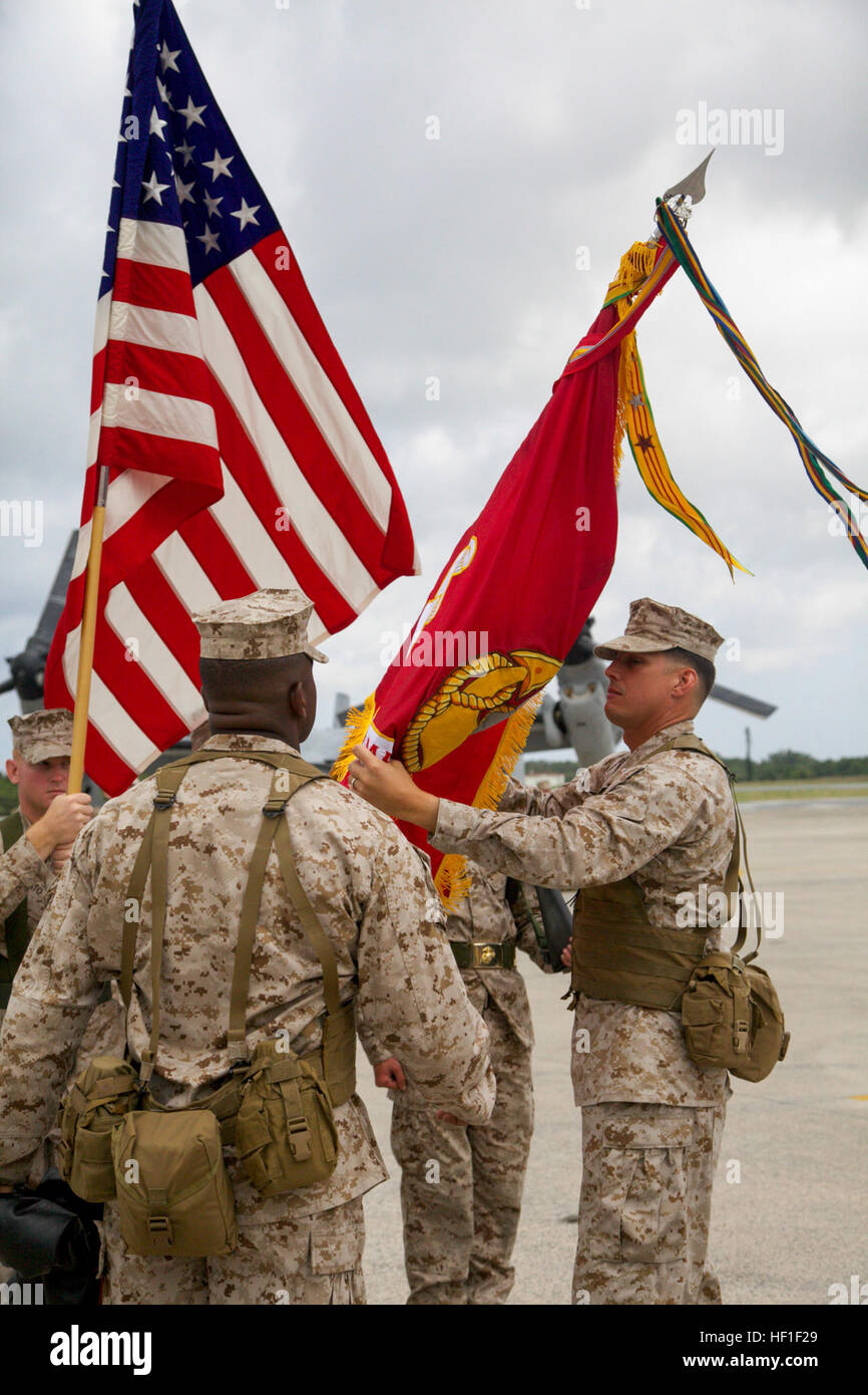 Lt. Col. Larry G. Brown, right, adjusts the Marine Medium Tiltrotor ...