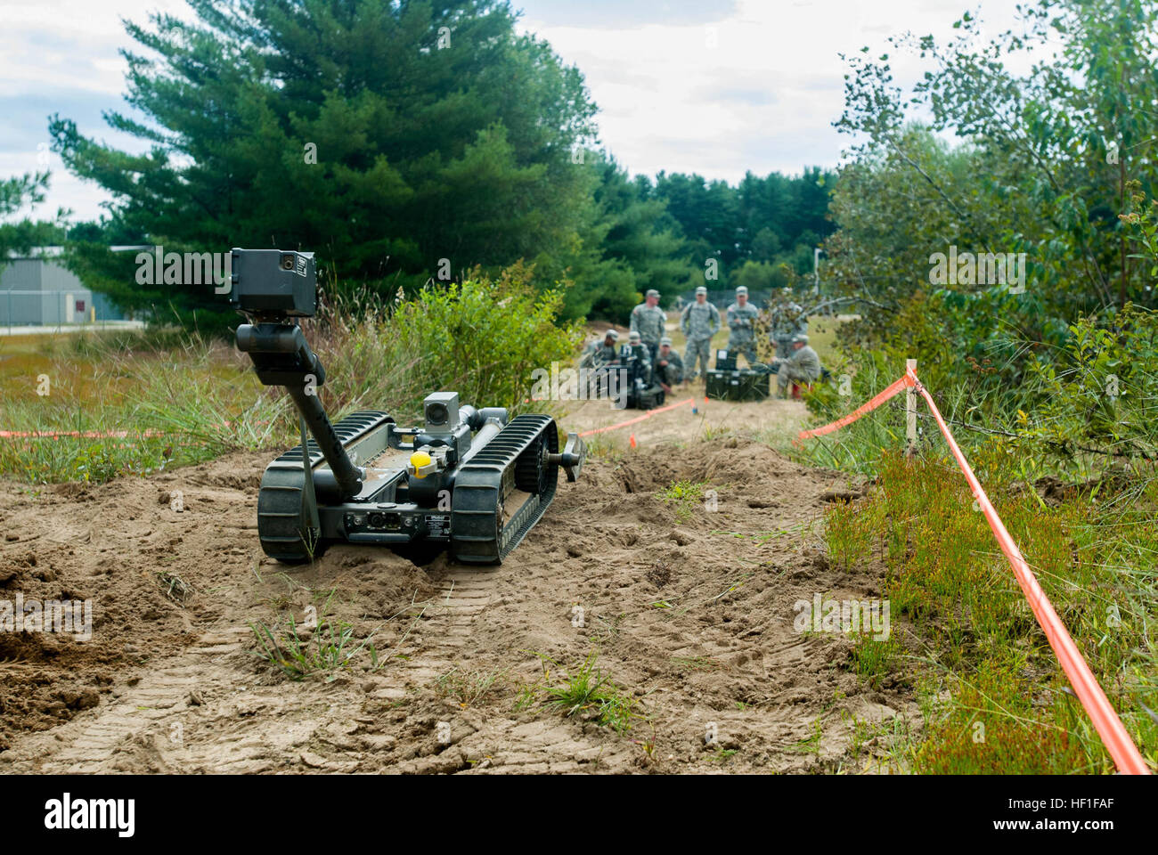 U.S. Soldiers with the 251st Engineer Company, navigate an iRobot ...
