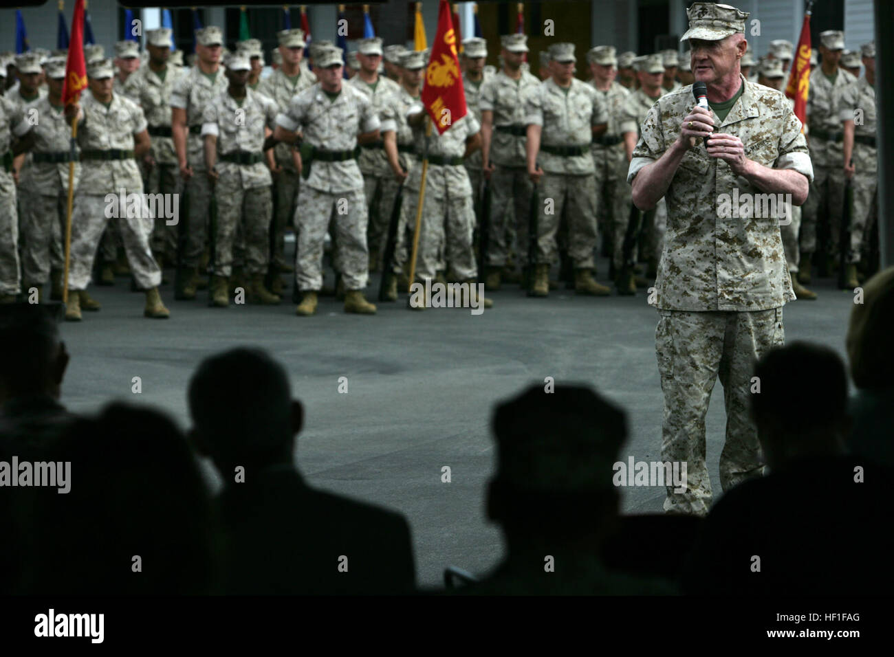 U.S. Marine Corps Brig. Gen. Richard P. Mills speaks during a change of ...