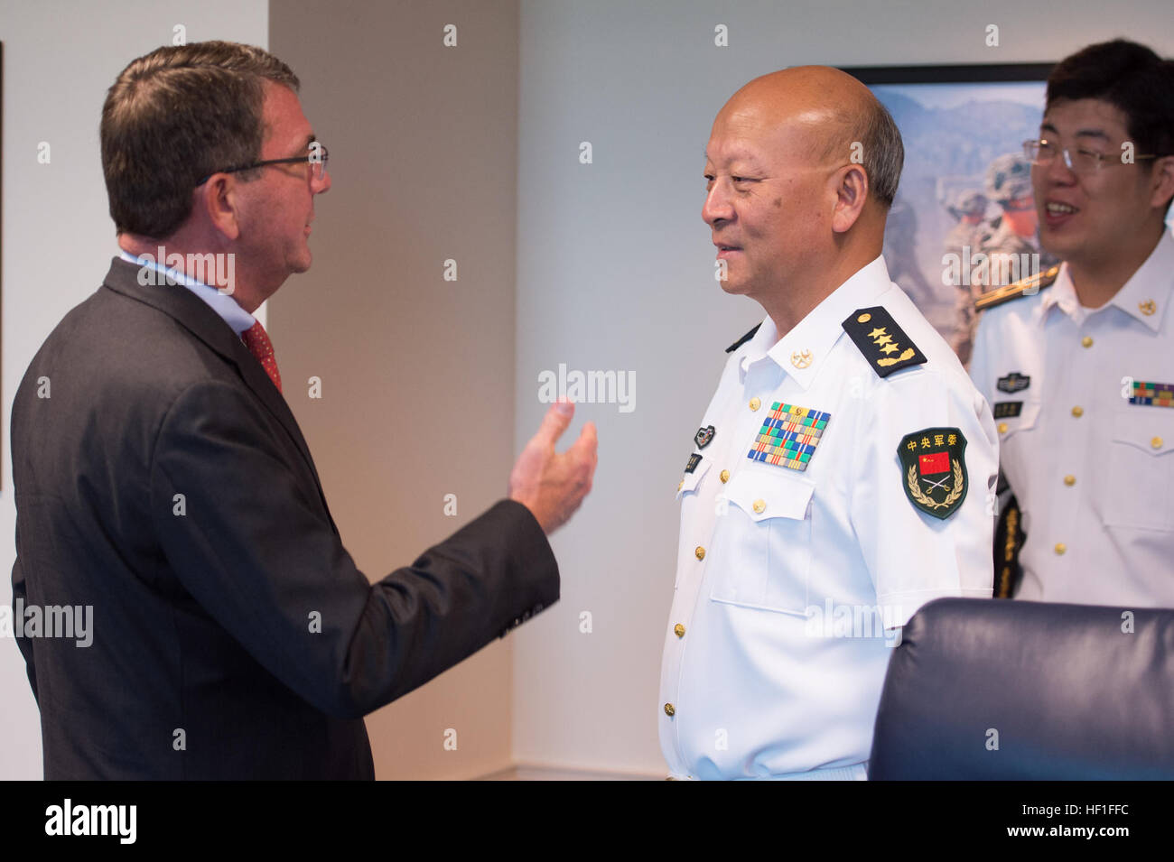 Deputy Secretary of Defense Ashton Carter meets with Chinese Admiral Wu ...