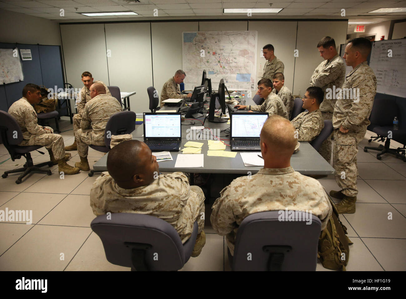 Marines with 6th Marine Regiment, 2nd Marine Division, analyze ...