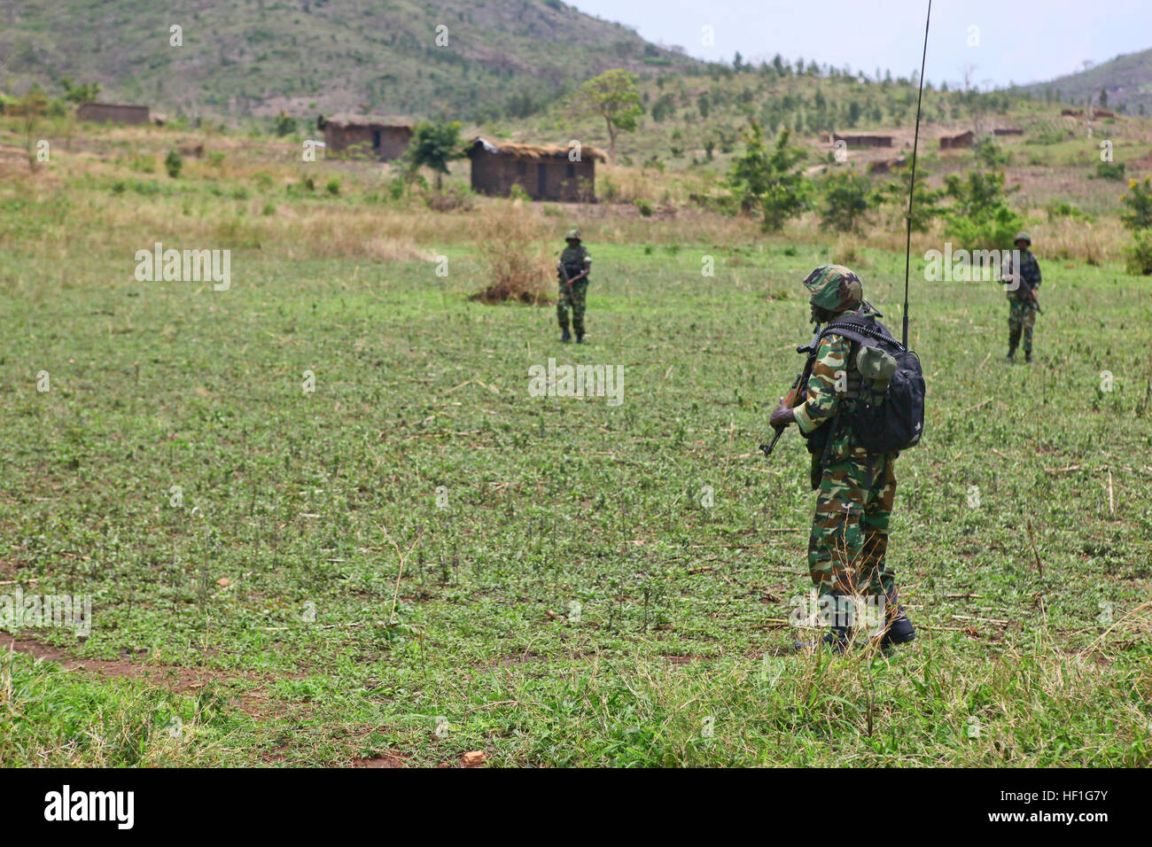 Burundi National Defense Force soldiers patrol on foot after a ...
