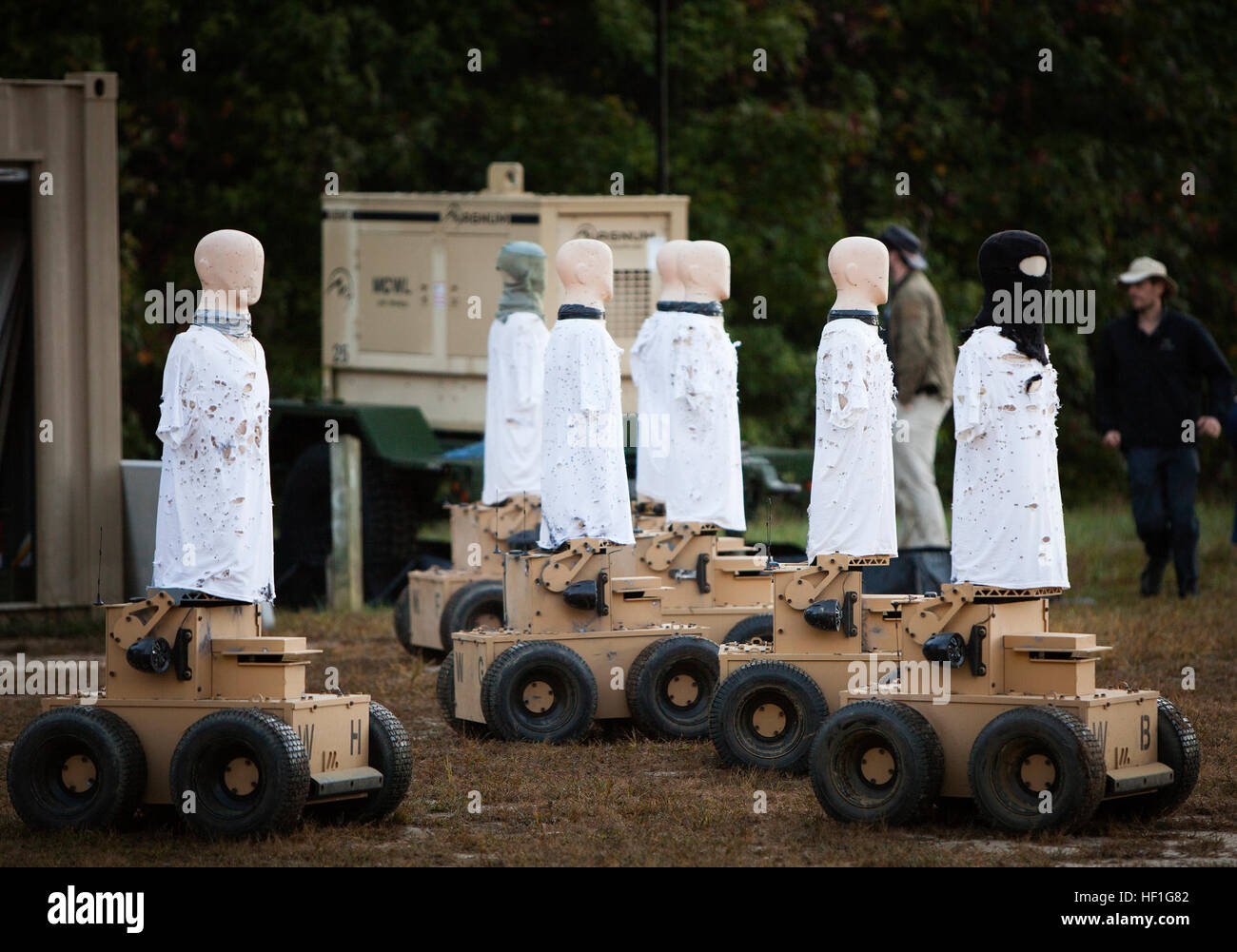 The CEOs of Marathon set and prepare Robotic Moving Targets for use in ...