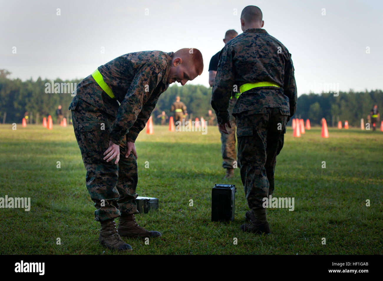 A student with Infantry Training Battalion catches his breath after ...