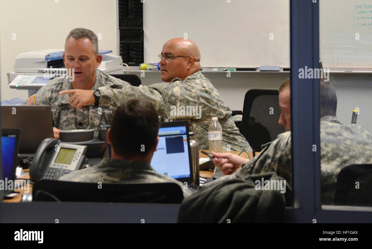 North Carolina National Guard leaders, Army Lt. Col. Vance Hill, NCNG domestic operations ...