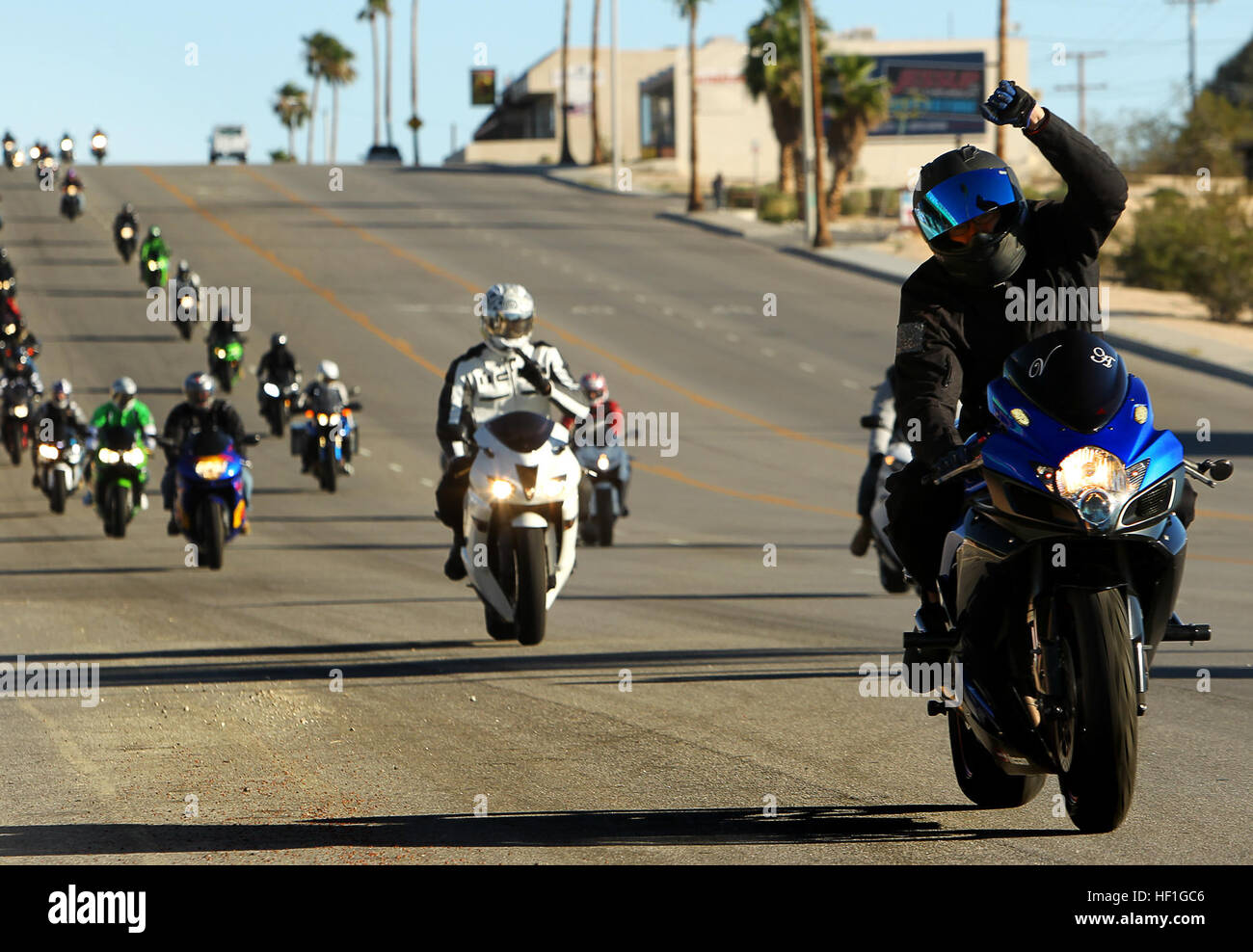 Combat Center motorcycle riders from 1st Marine Division units ride to ...