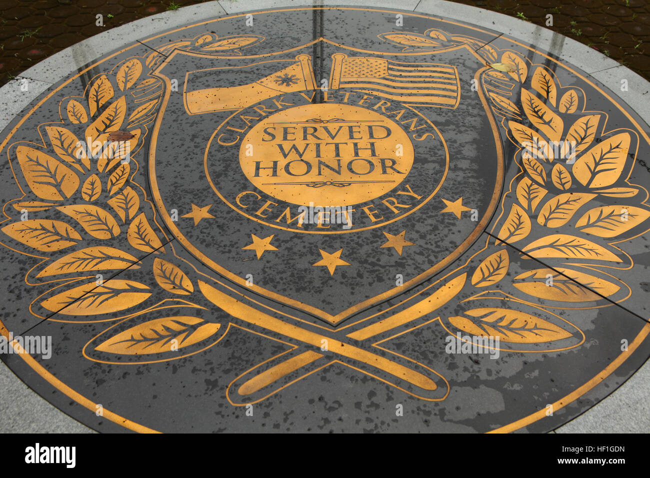 The logo of the Clark Veterans Cemetery displays the long relationship ...