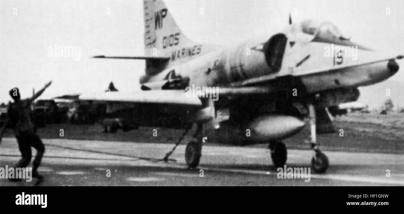 A-4E VMA-223 after landing at Chu Lai c1966 Stock Photo - Alamy