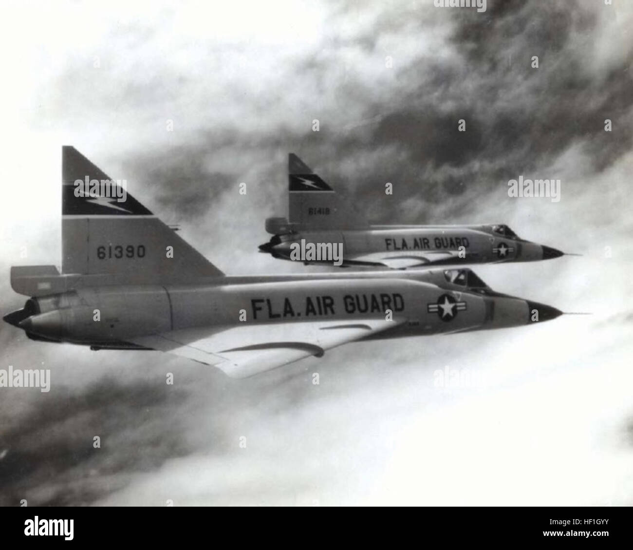 F-102As Florida ANG in flight c1960s Stock Photo - Alamy