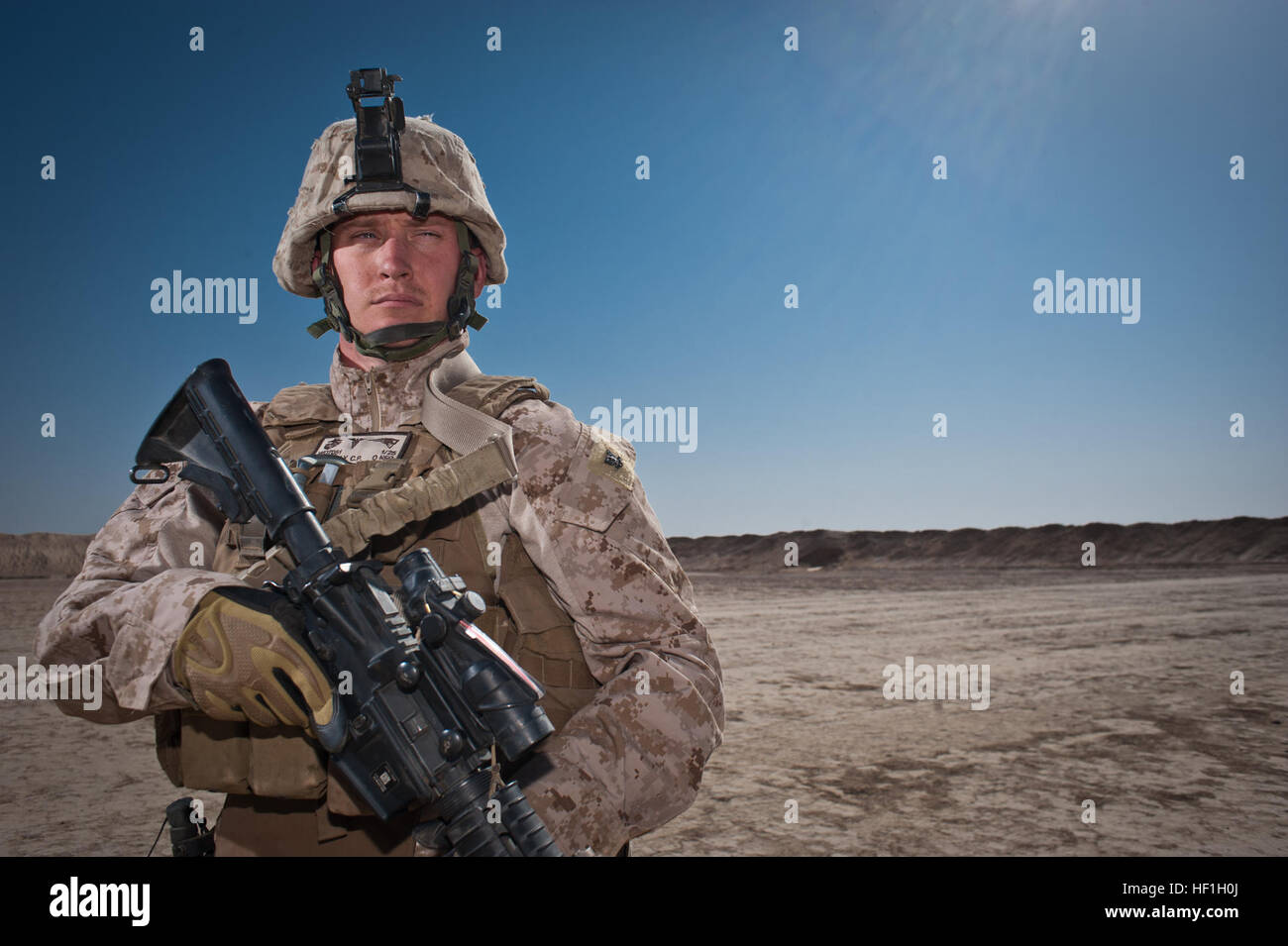 A hospital corpsman with 1st Battalion, 25th Marine Regiment completes ...