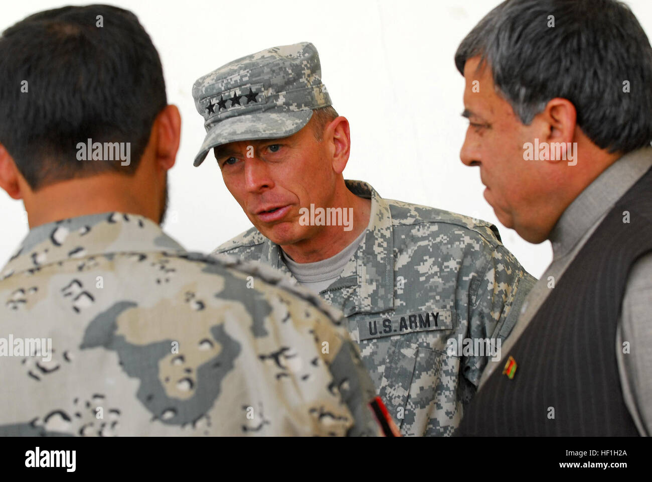 In this photo provided by ISAF Regional Command (South), U.S. Army Gen ...