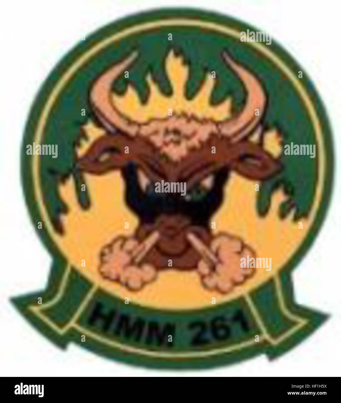 The HMM-261 insignia represents a Marine Corps helicopter squadron ...