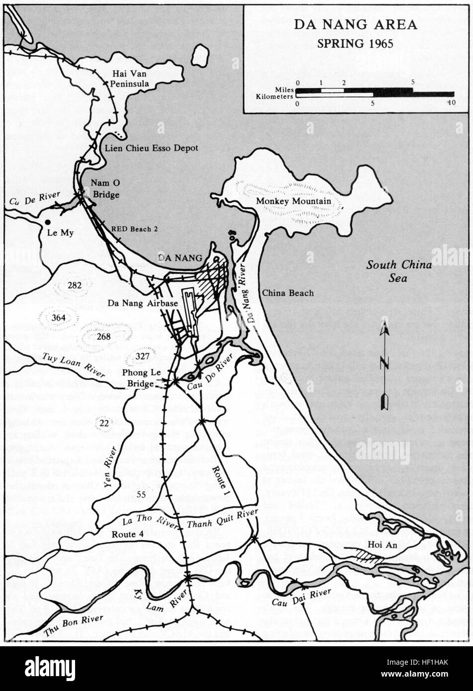 Map of Da Nang Area, Spring 1965 Stock Photo - Alamy