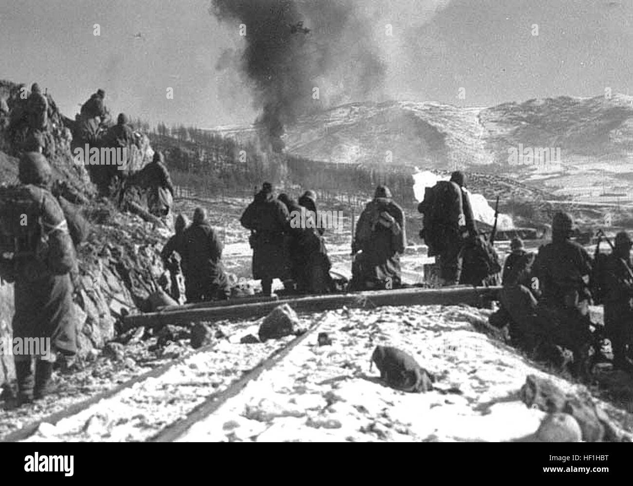 Naplam strike at Chosin Stock Photo - Alamy