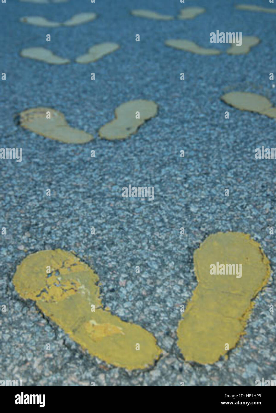 Yellow Marine Corps Boot Camp Footprints Stock Photo - Alamy