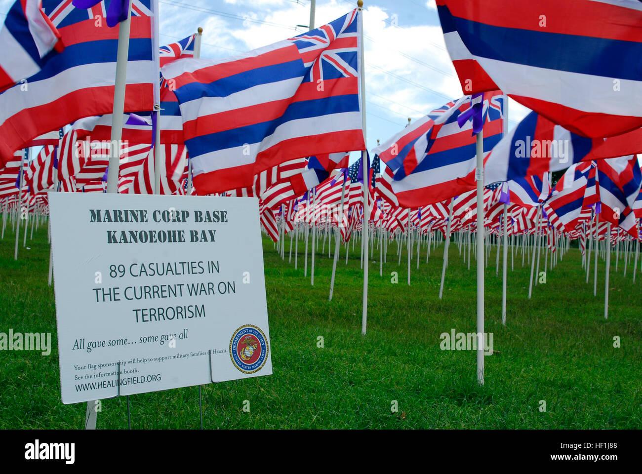 071208-M-7173M-011 PEARL HARBOR, Hawaii (Dec. 8, 2007) Hawaiian flags ...