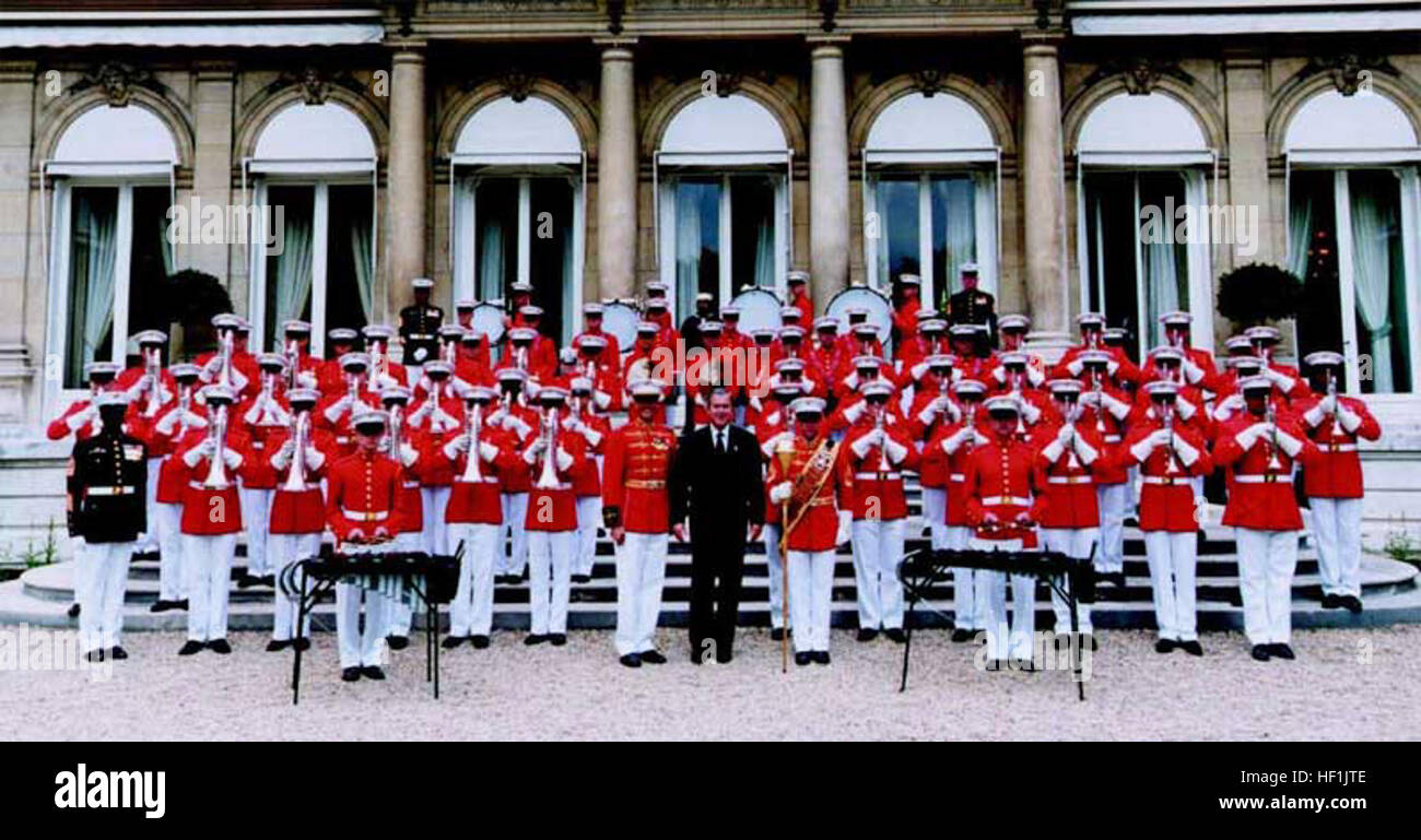 United States Marine Drum and Bugle Corps - France 2001 Stock Photo - Alamy