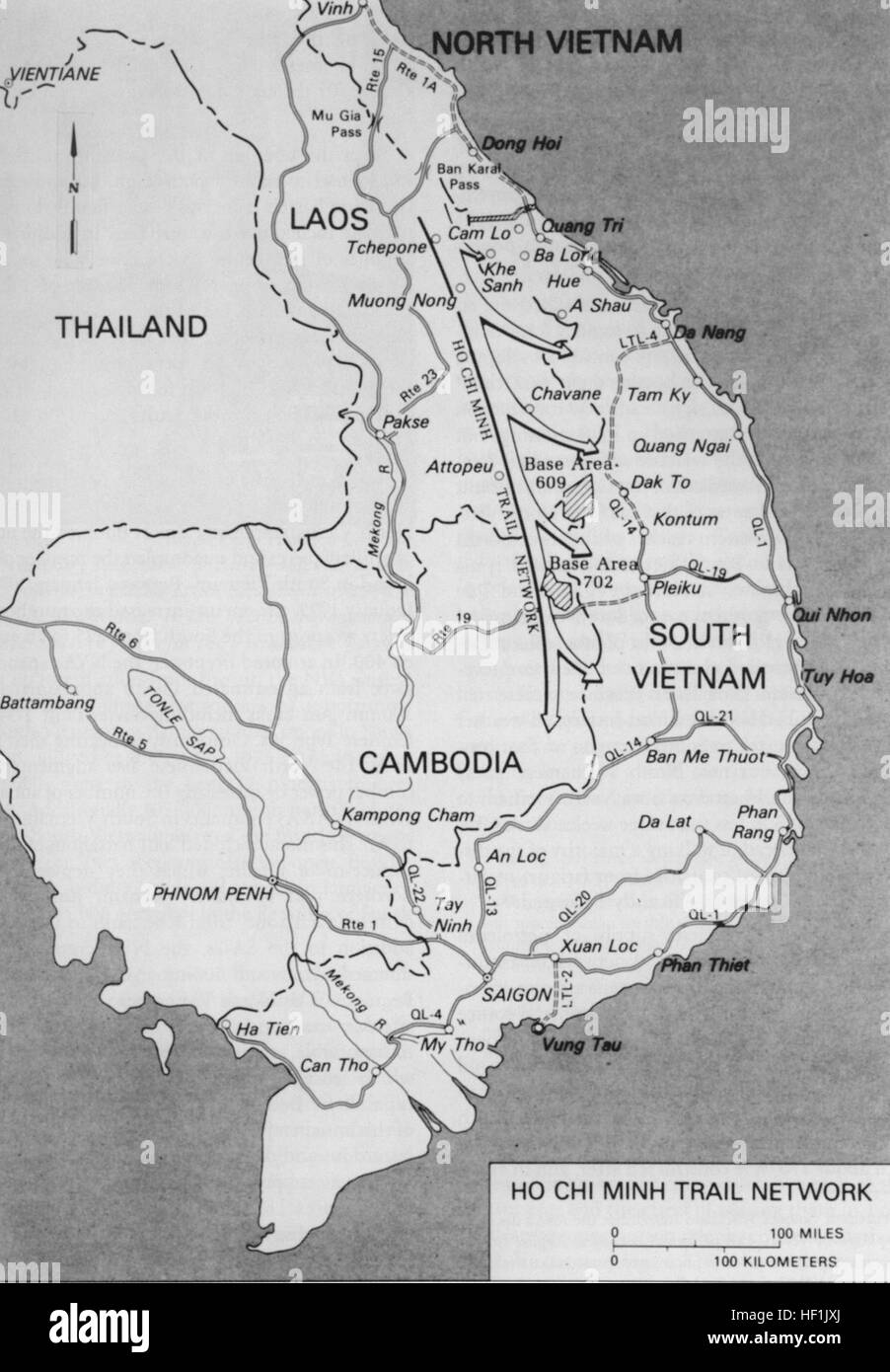 Ho Chi Minh Trail network map Stock Photo - Alamy
